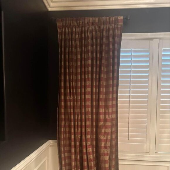 Accents | Custom Made Heavy Extra Wide And Approx113 High Silk Checked ...